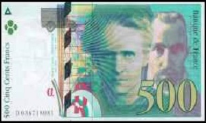 billet 500 francs Pierre et Marie Curie 1994 à 2000